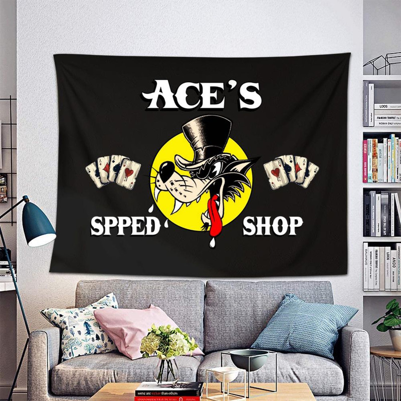 personalized lone wolf speed shop tapestry 10912 - Rustypod Store