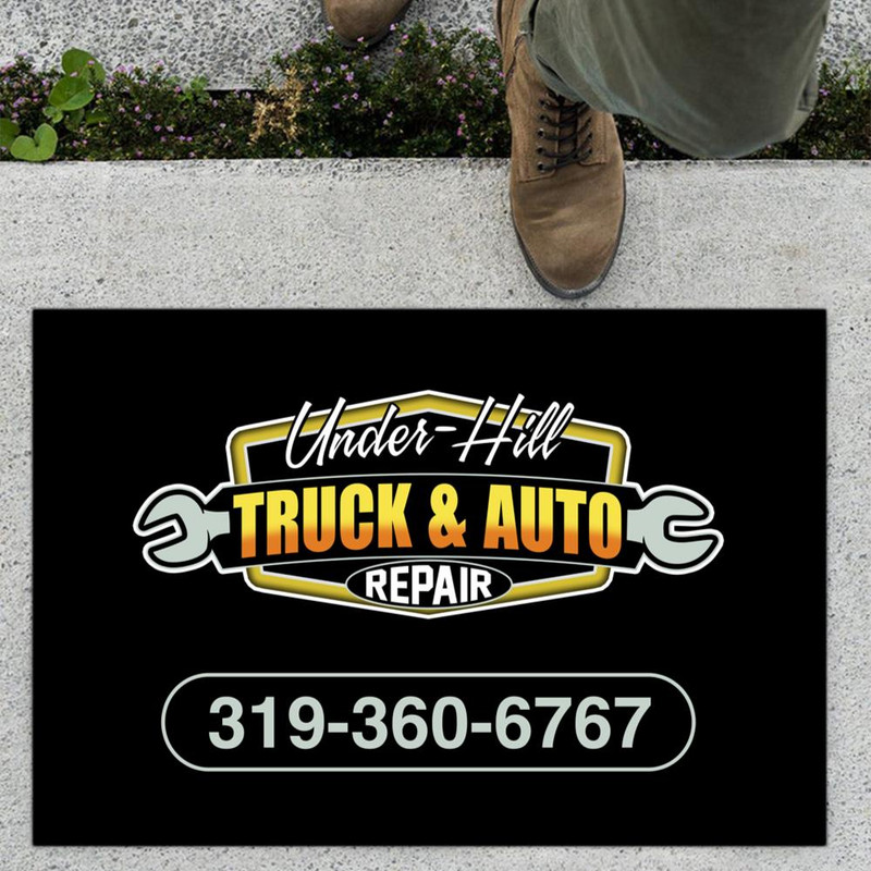 personalized hot rod repair garage door mat 10934 - Rustypod Store