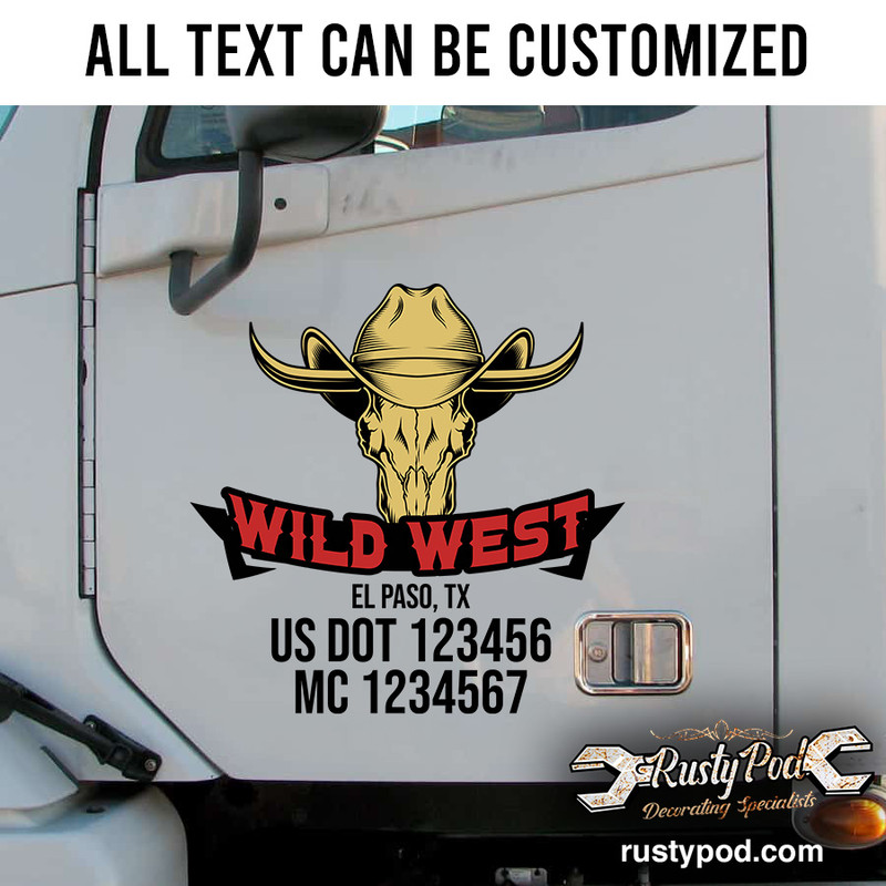 Personalized cowboy long horn sticker 10939 - Rustypod Store