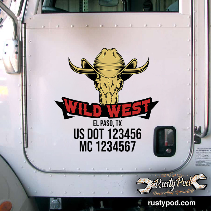 Personalized cowboy long horn sticker 10939 - Rustypod Store