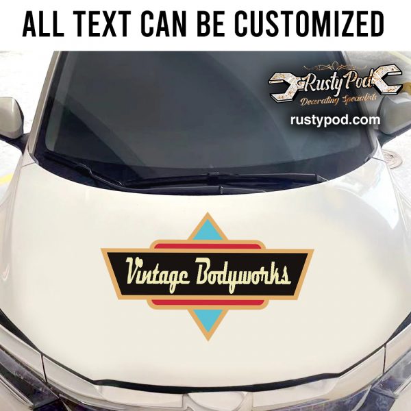 personalized vintage lettering sticker 10953 - Rustypod Store