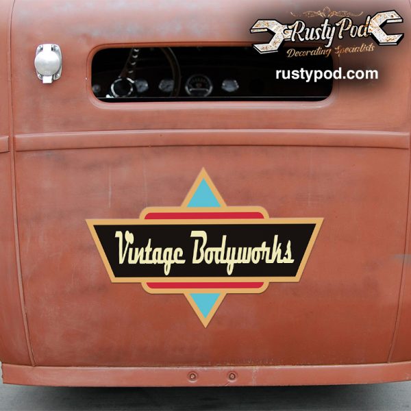 personalized vintage lettering sticker 10953 - Rustypod Store