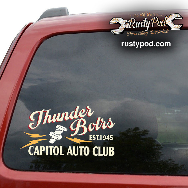 Personalized thunder bolts auto club sticker 10959 - Rustypod Store