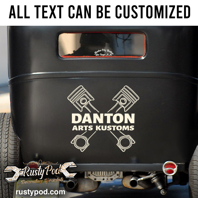 Personalized crossing piston sticker 10965 - Rustypod Store
