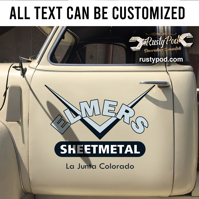 personalized v8 hot rod lettering sticker 10985 - Rustypod Store