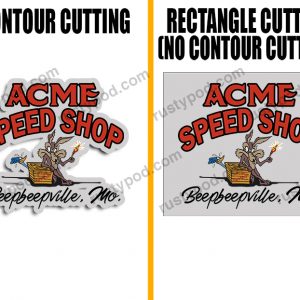 personalized acme speed shop beep beep sticker 11018 - Rustypod Store