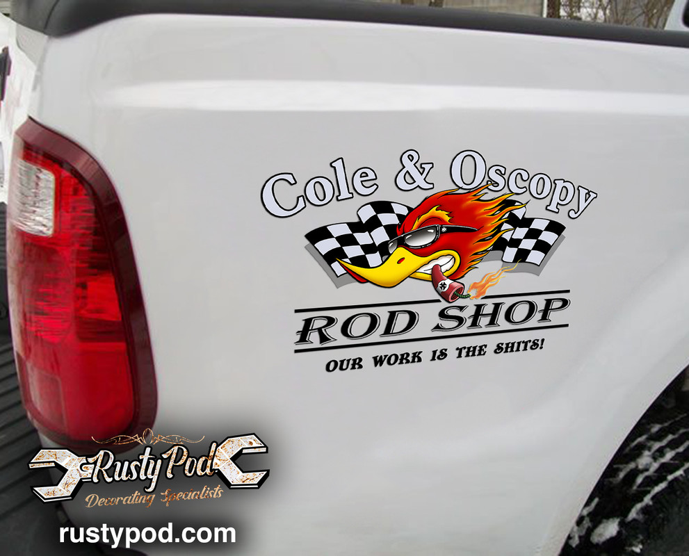 personalized mr horser power checker flag sticker 11021 - Rustypod Store