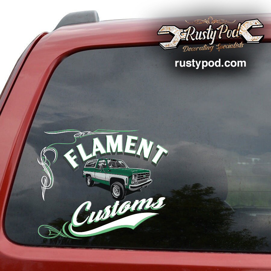 personalized hot rod garage custom sticker 11028 - Rustypod Store