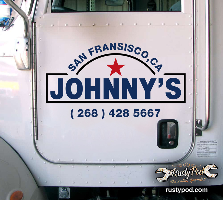 personalized company name truck door sticker 11063 - Rustypod Store