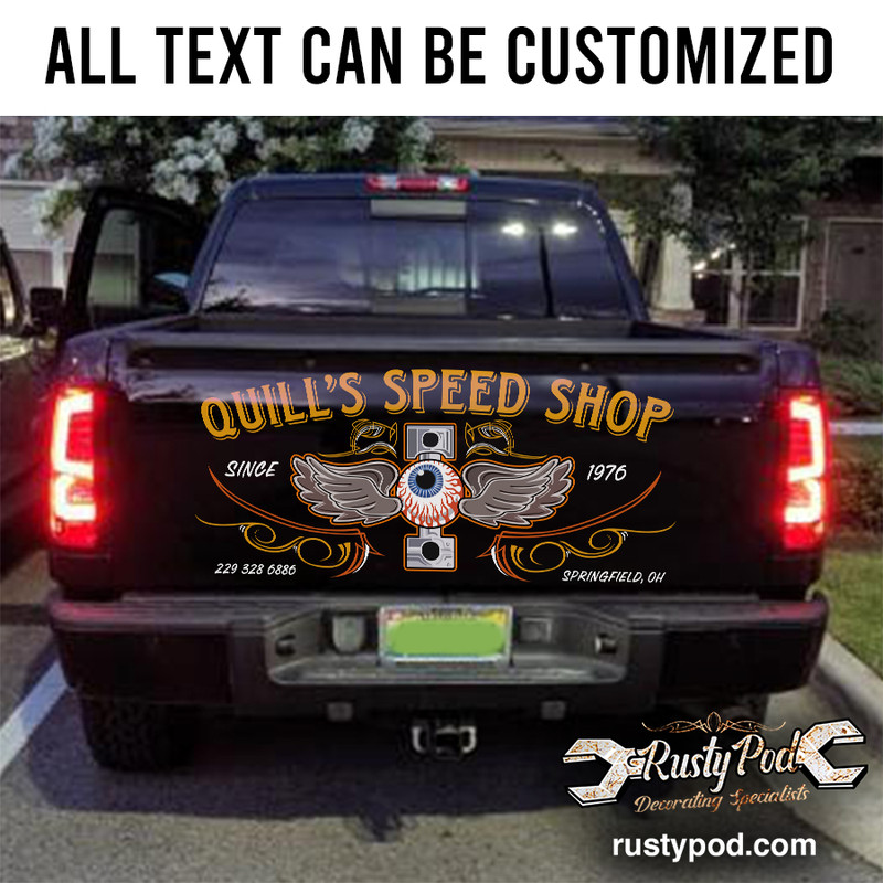 personalized flying eyeball pinstriping truck tailgate decals 11132 ...