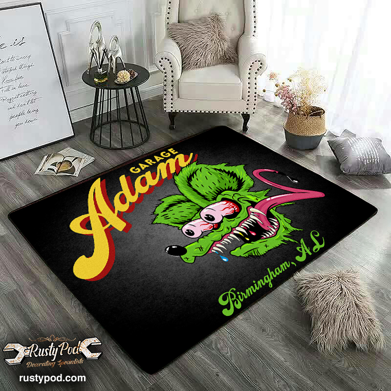 personalized Rat fink Garage Workshop rug 11237 - Rustypod Store