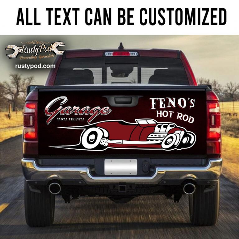 personalized hot rod garage truck tailgate decals 11142 - Rustypod Store