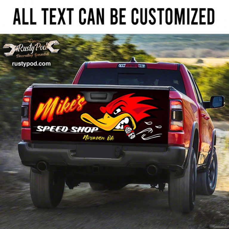 personalized hot rod duck truck tailgate decals 11144 - Rustypod Store