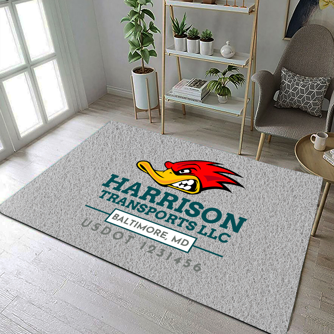 personalized hot rod duck lettering for transport company rug 11161 ...
