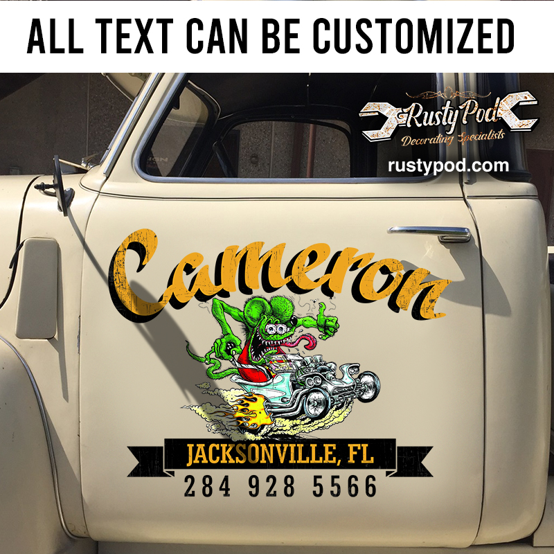 personalized Old School Rat fink rat rod sticker 11201 - Rustypod Store