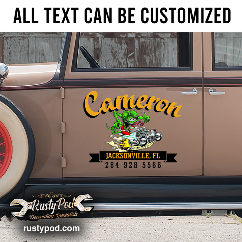 personalized Old School Rat fink rat rod sticker 11201 - Rustypod Store