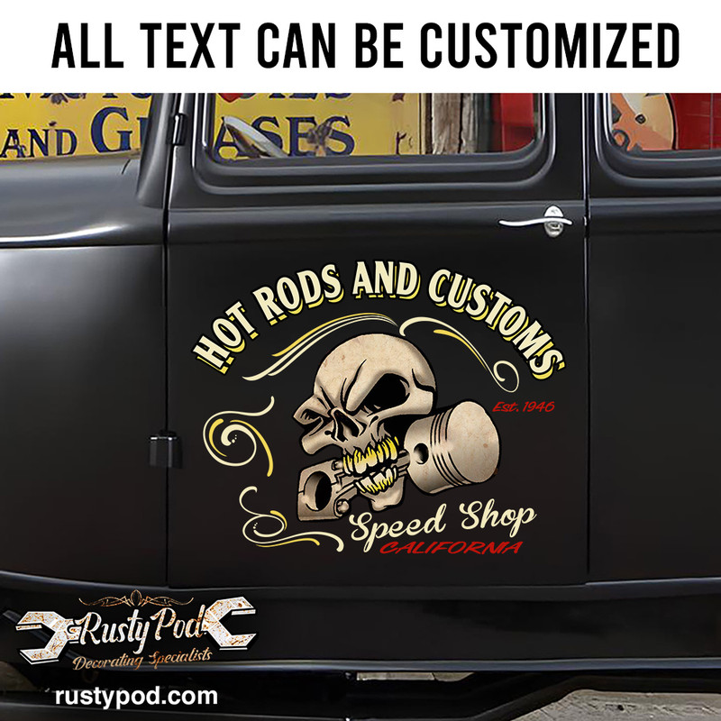Personalized Hot rod Classic Car Door sticker 11251 - Rustypod Store