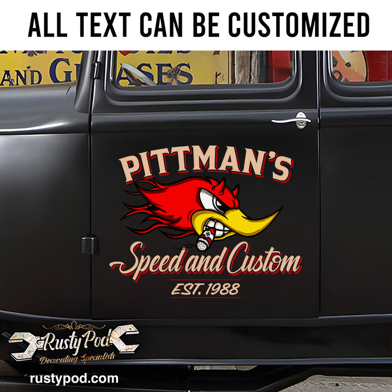 Personalized Old School Speed Mr Horsepower sticker 11258 - Rustypod Store