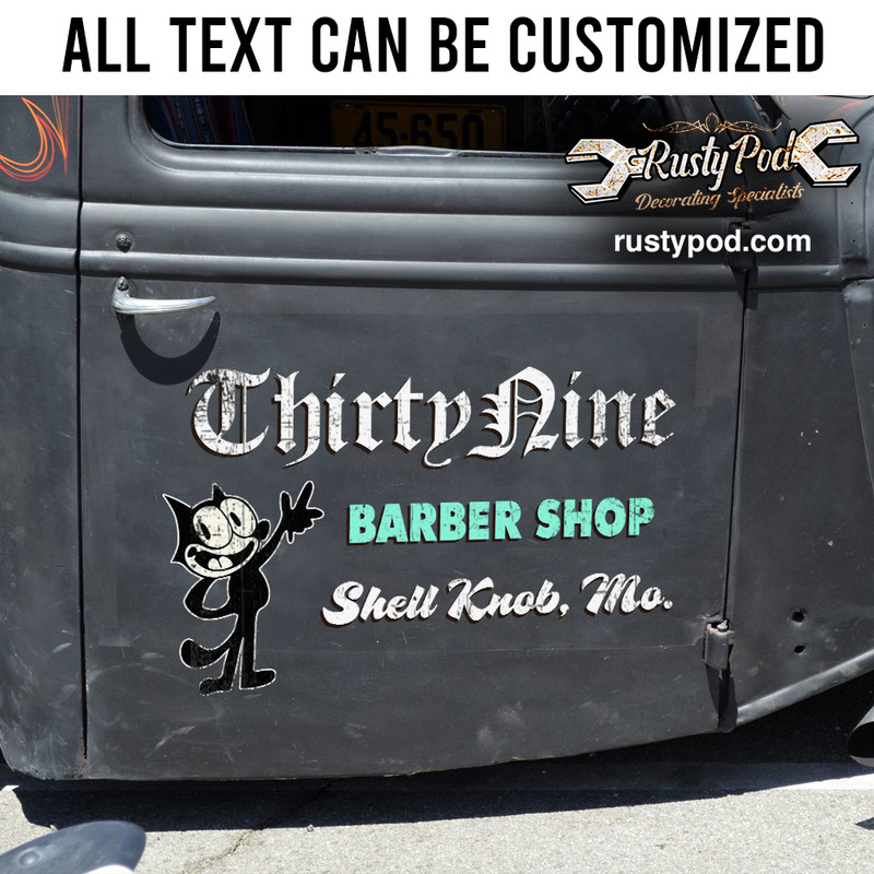 Personalized felix barber shop sticker 11308 - Rustypod Store