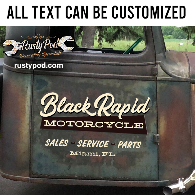 Personalized motorcycle lettering sticker 11343 - Rustypod Store