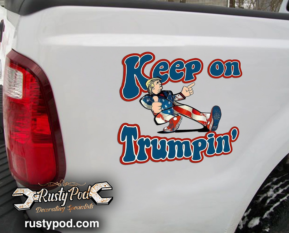 Keep on trumpin' usa hot rod sticker 11367 - Rustypod Store