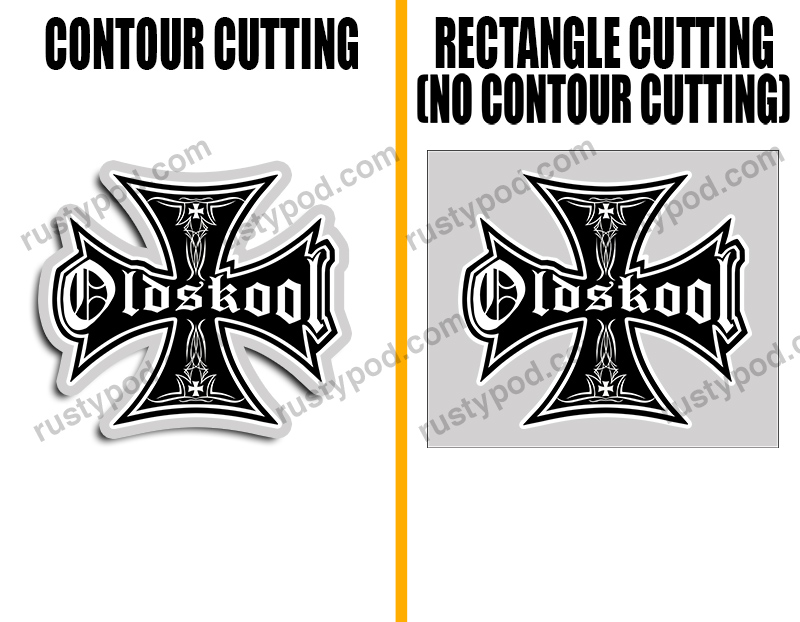OLD SKOOL SCHOOL IRON CROSS sticker 11378 - Rustypod Store