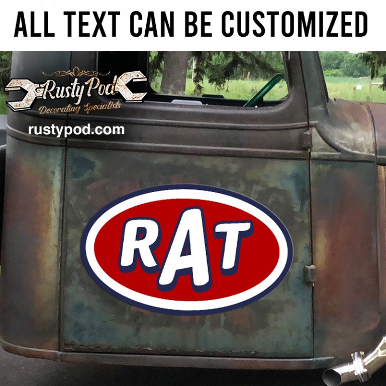 Personalized RAT ROD Hot Rod sticker 11387 - Rustypod Store