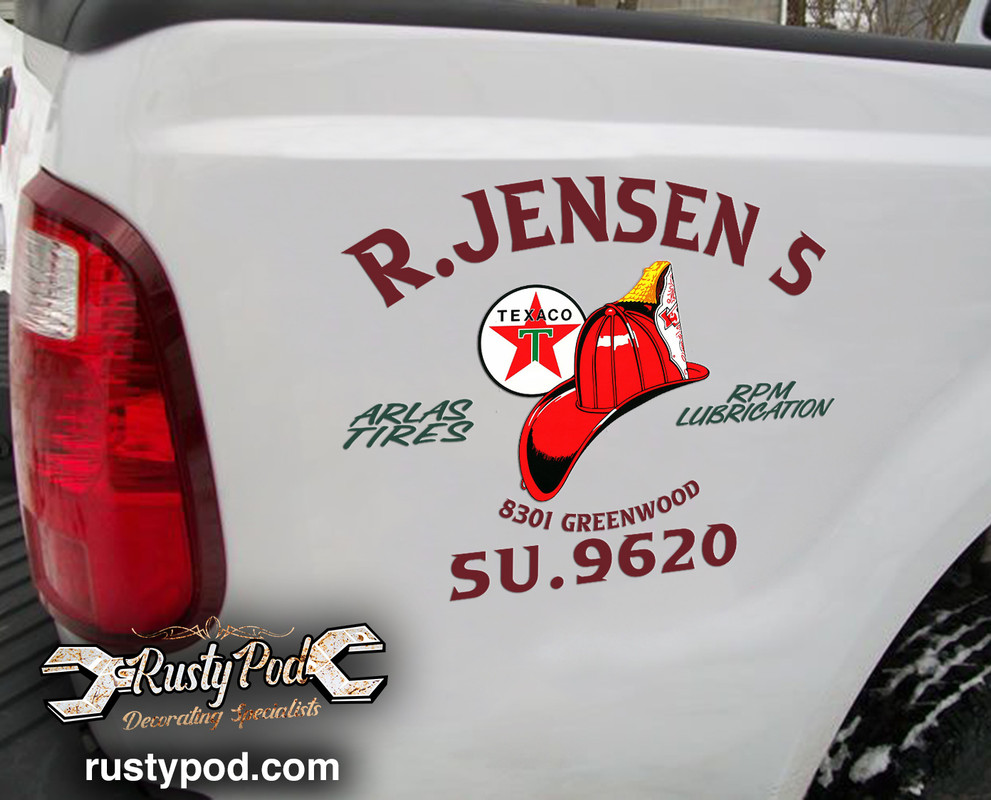 Personalized gasoline service lettering sticker 11388 - Rustypod Store
