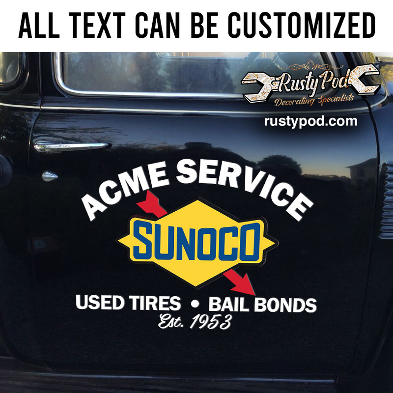 Personalized Sunoco Vintage hot rod sticker 11404 - Rustypod Store