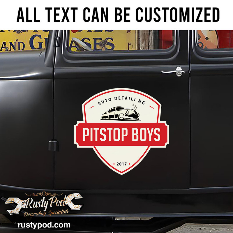 Personalized pitstop auto detailing sticker 11417 - Rustypod Store