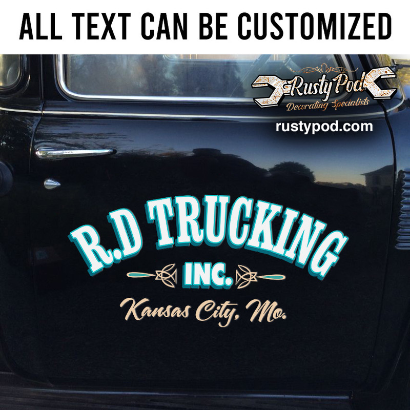 Personalized RD trucking convoy sticker 11424 - Rustypod Store