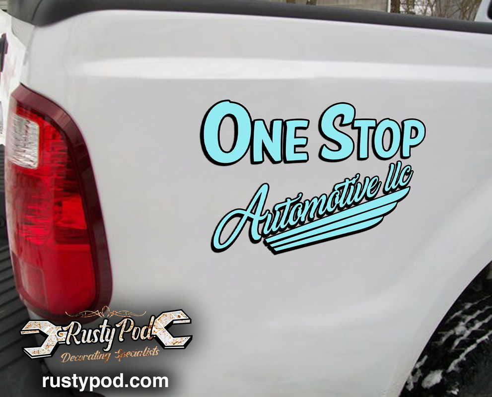 Personalized automotive llc lettering sticker 11435 - Rustypod Store
