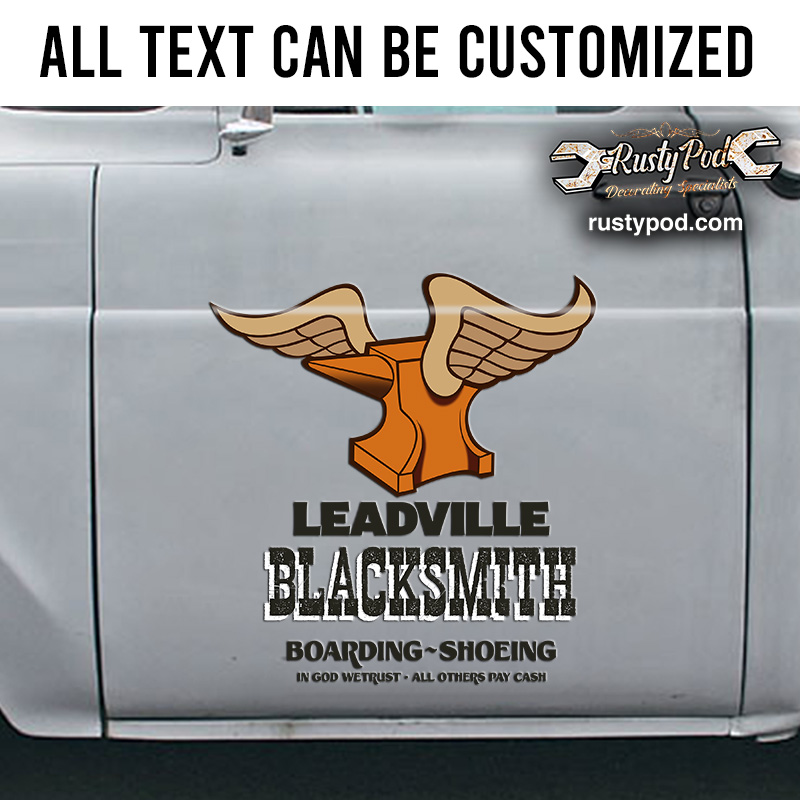 Personalized black smith lettering sticker 11458 - Rustypod Store