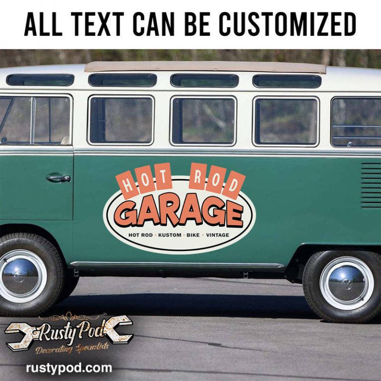 Personalized vintage hot rod lettering sticker 11467 - Rustypod Store