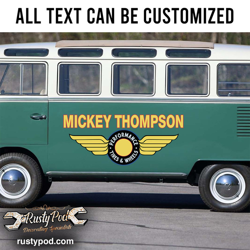 Personalized tires and wheels lettering sticker 11500 - Rustypod Store