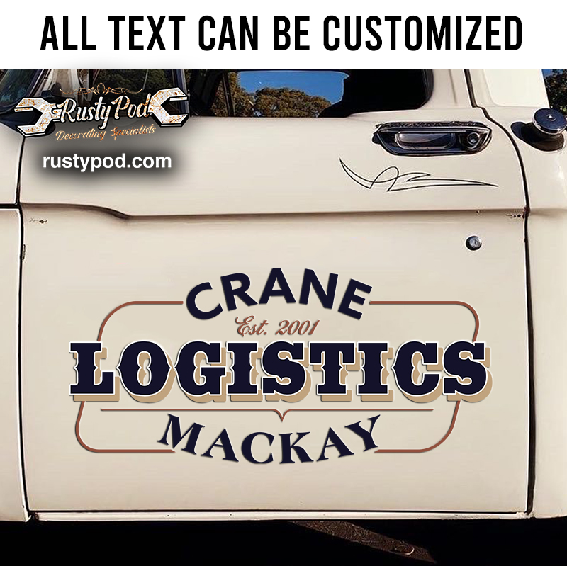 Personalized pinstriping for logistics company sticker 11543 - Rustypod ...