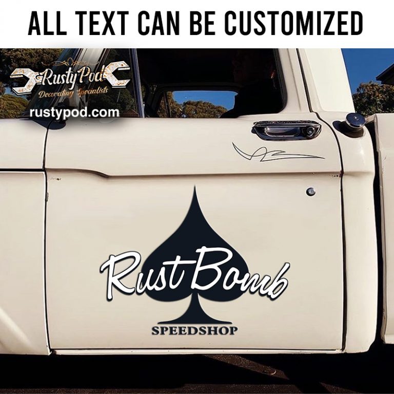 2 pcs personalized hot rod garage | vintage garage vinyl sticker 09974 ...
