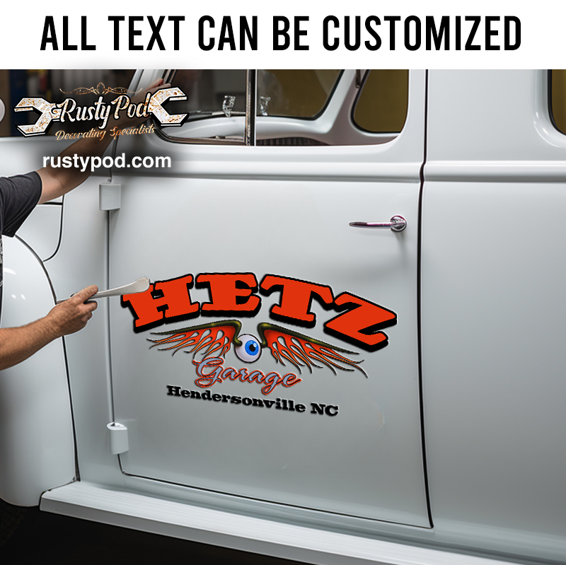 Personalized flying eyeball lettering sticker 11638 - Rustypod Store