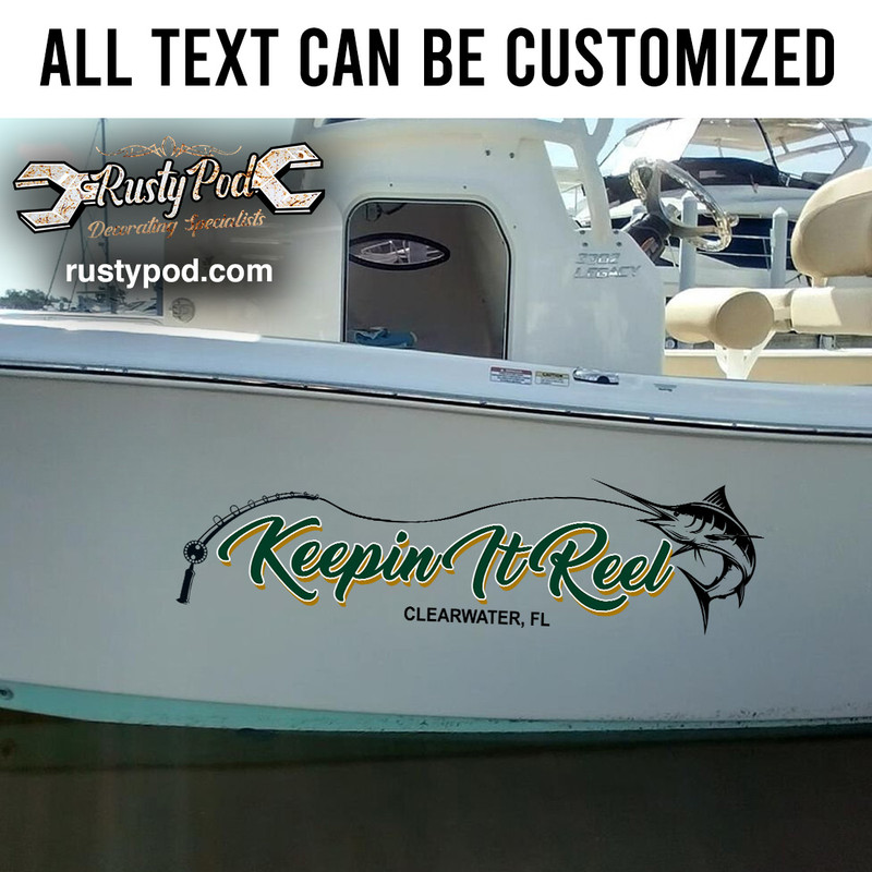 Personalized keepin it reel sticker 11687 - Rustypod Store