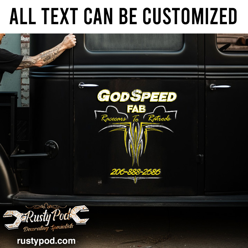 Personalized pinstriping lettering sticker 11689 - Rustypod Store