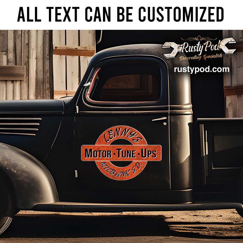 Personalized rusty lettering sticker 11706 - Rustypod Store