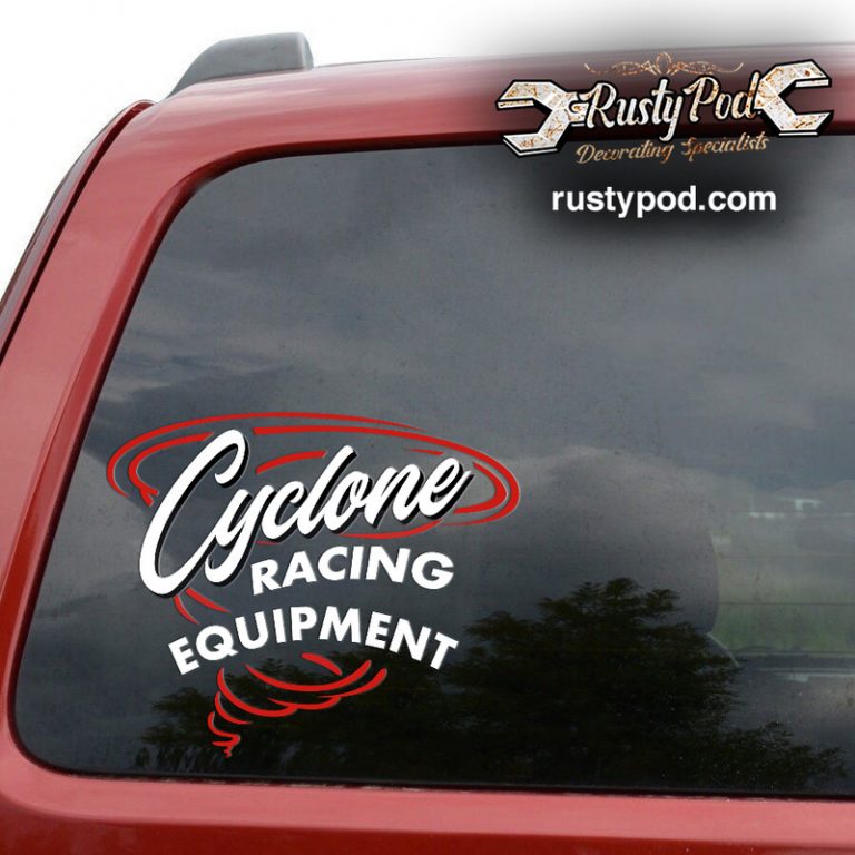Personalized racing equipment cyclone sticker 11740 - Rustypod Store