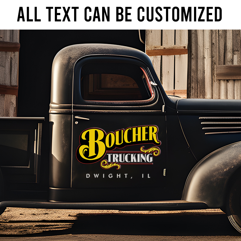 Personalized trucking lettering sticker 11756 - Rustypod Store