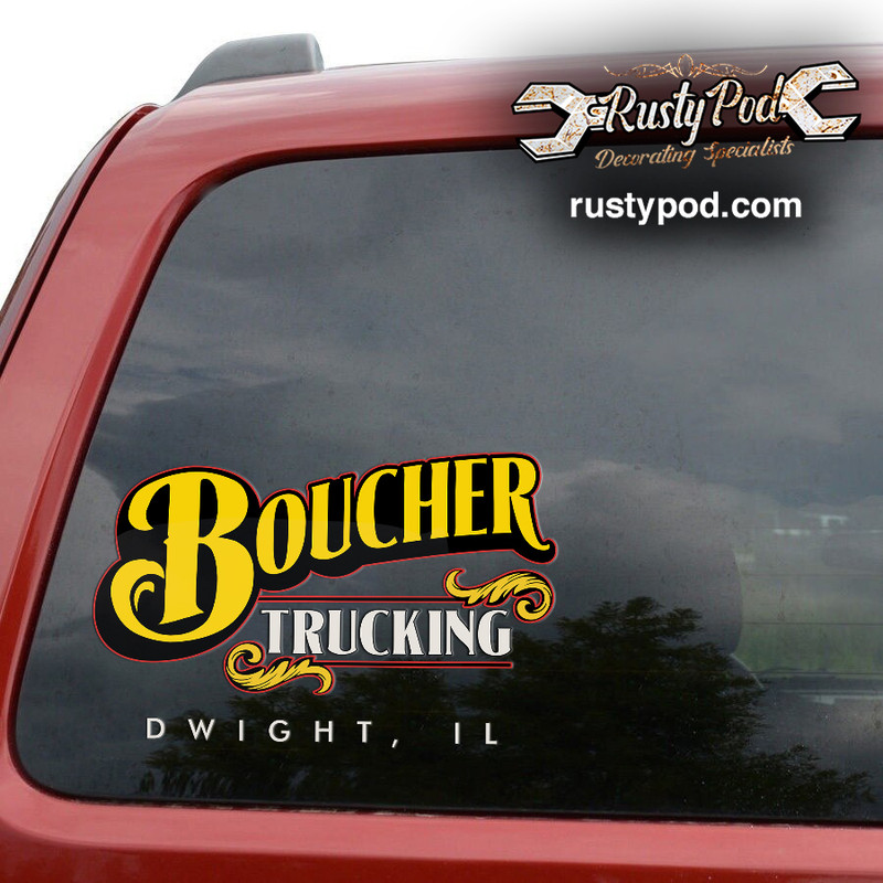 Personalized trucking lettering sticker 11756 - Rustypod Store