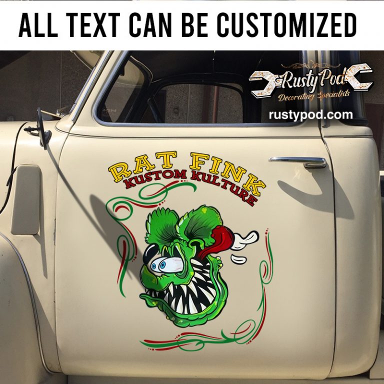personalized rat fink kustom kulture motorcycle helmet sticker 11799 ...