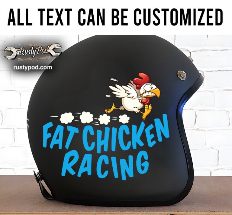 personalized chicken racing sticker 11858 - Rustypod Store