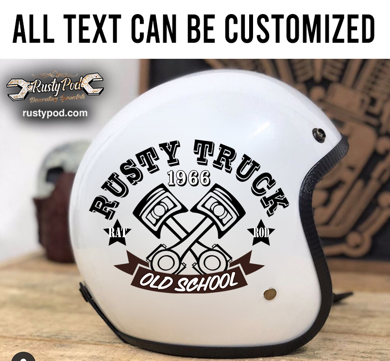 personalized crossing piston lettering sticker 11863 - Rustypod Store