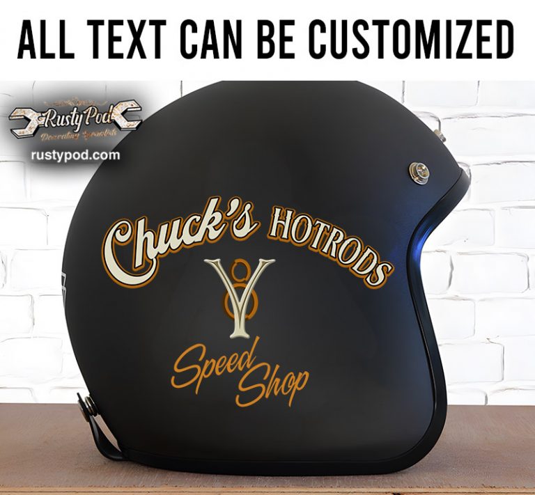 personalized vintage v8 lettering patina look sticker 11882 - Rustypod ...