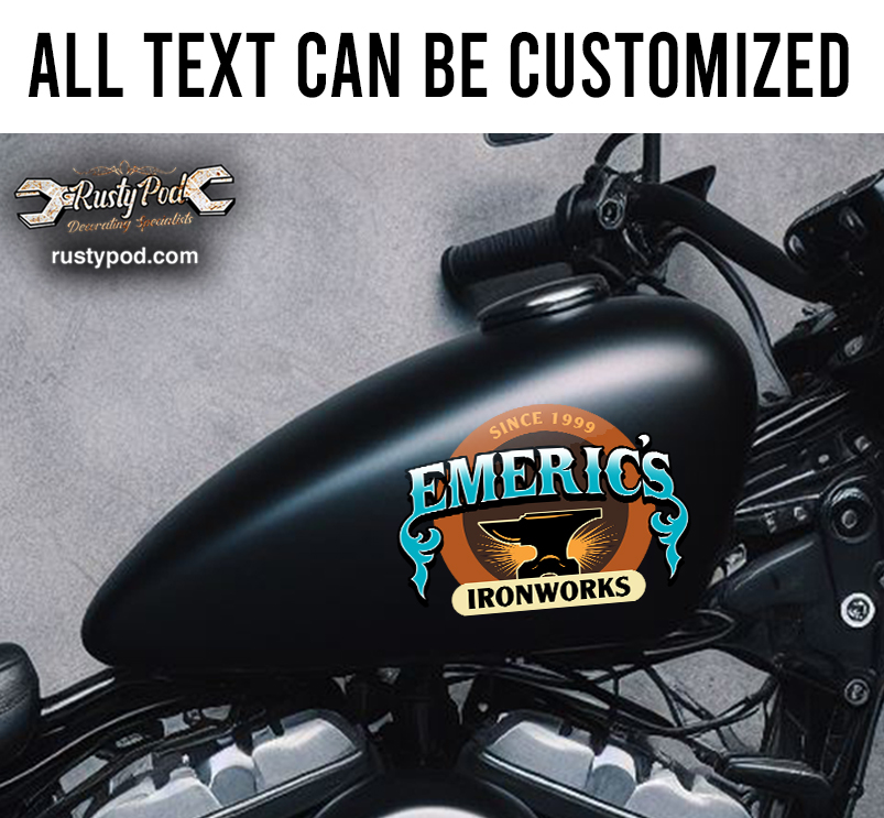 personalized ironworks blacksmith sticker 11891 - Rustypod Store