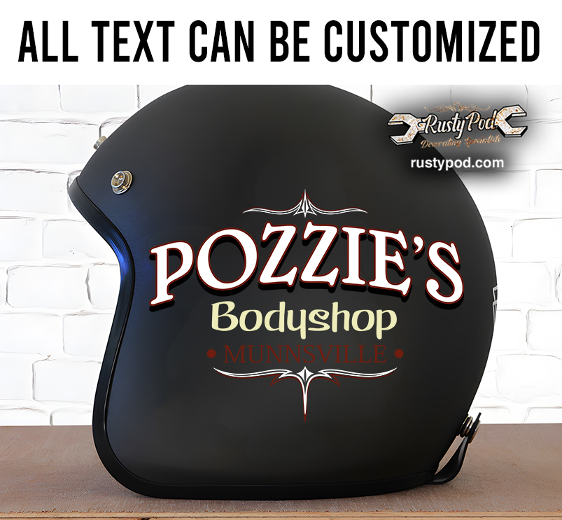 personalized bodyshop pinstriping lettering sticker 11895 - Rustypod Store